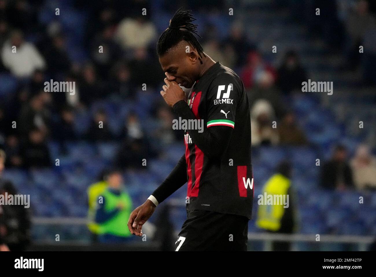 AC Milan's Rafael Leao leaves the pitch during the Italian Serie A ...