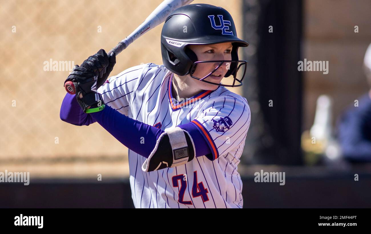 Evansville infielder Hannah Hood (24) during an NCAA softball game on ...