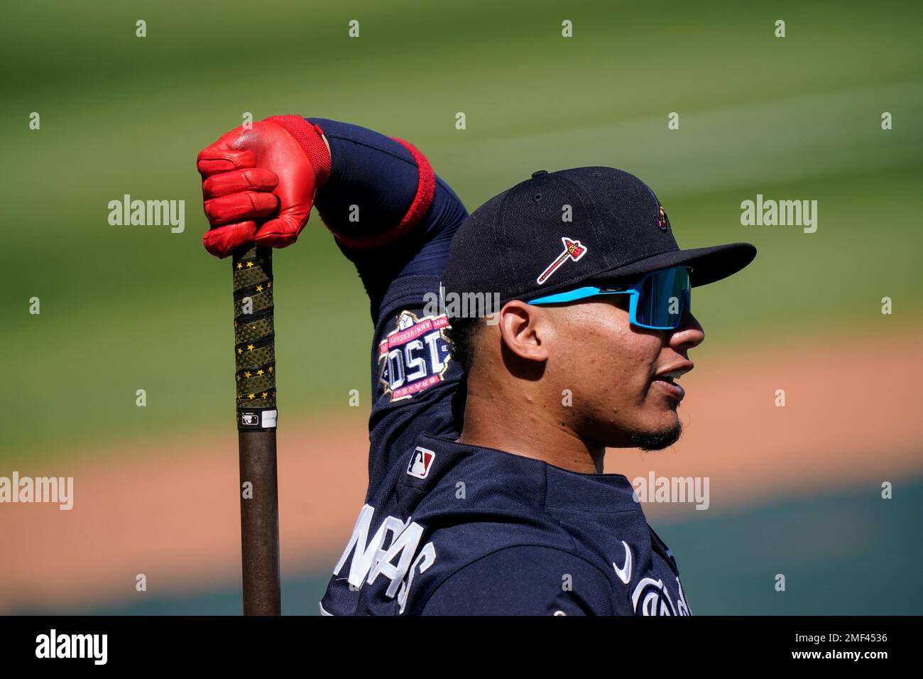 Atlanta Braves catcher William Contreras (60) waits to bat during ...