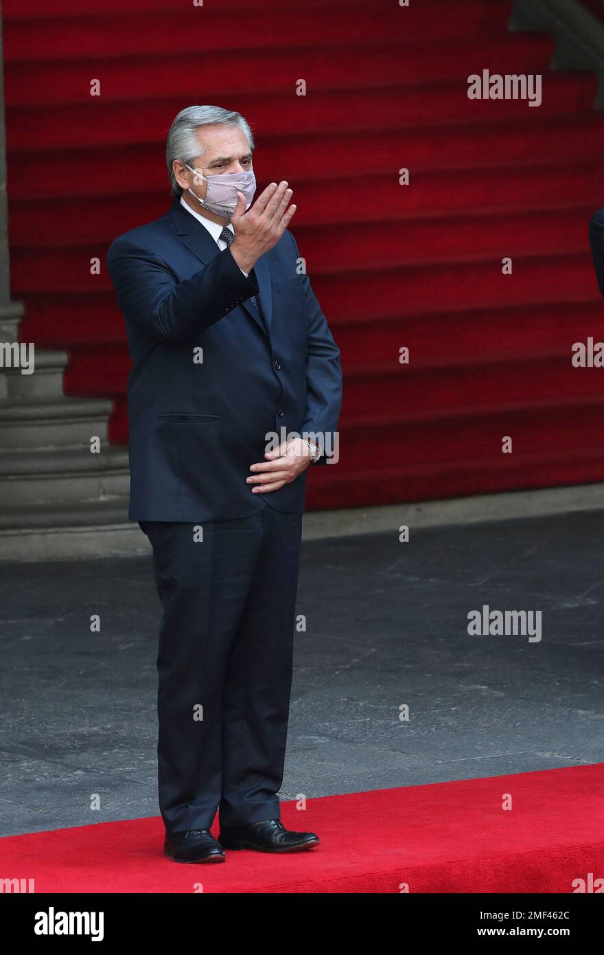 Argentina's President Alberto Fernandez attends a ceremony with Mexican ...