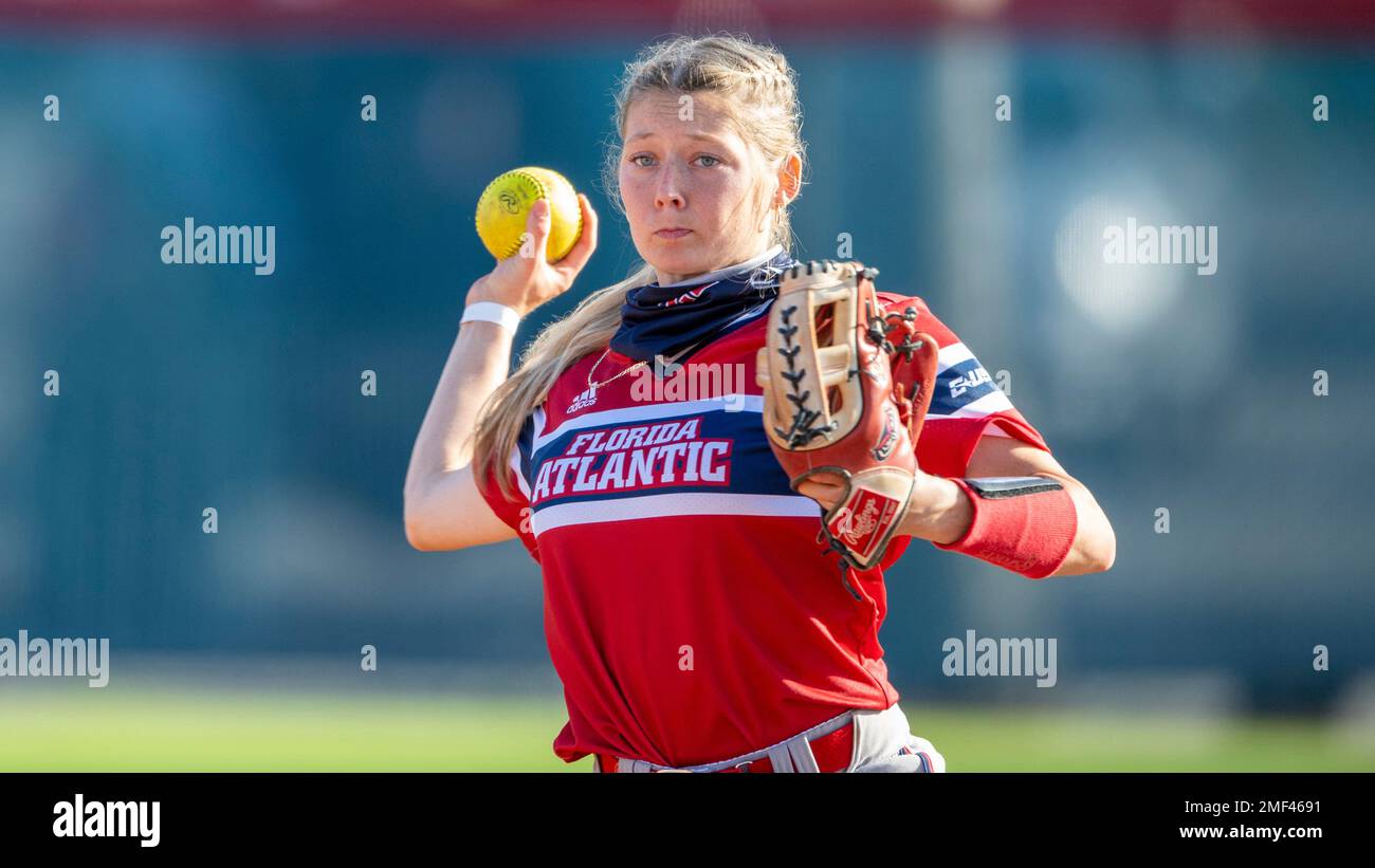 FAU infielder Gretchen Ebert during an NCAA softball game on Saturday ...