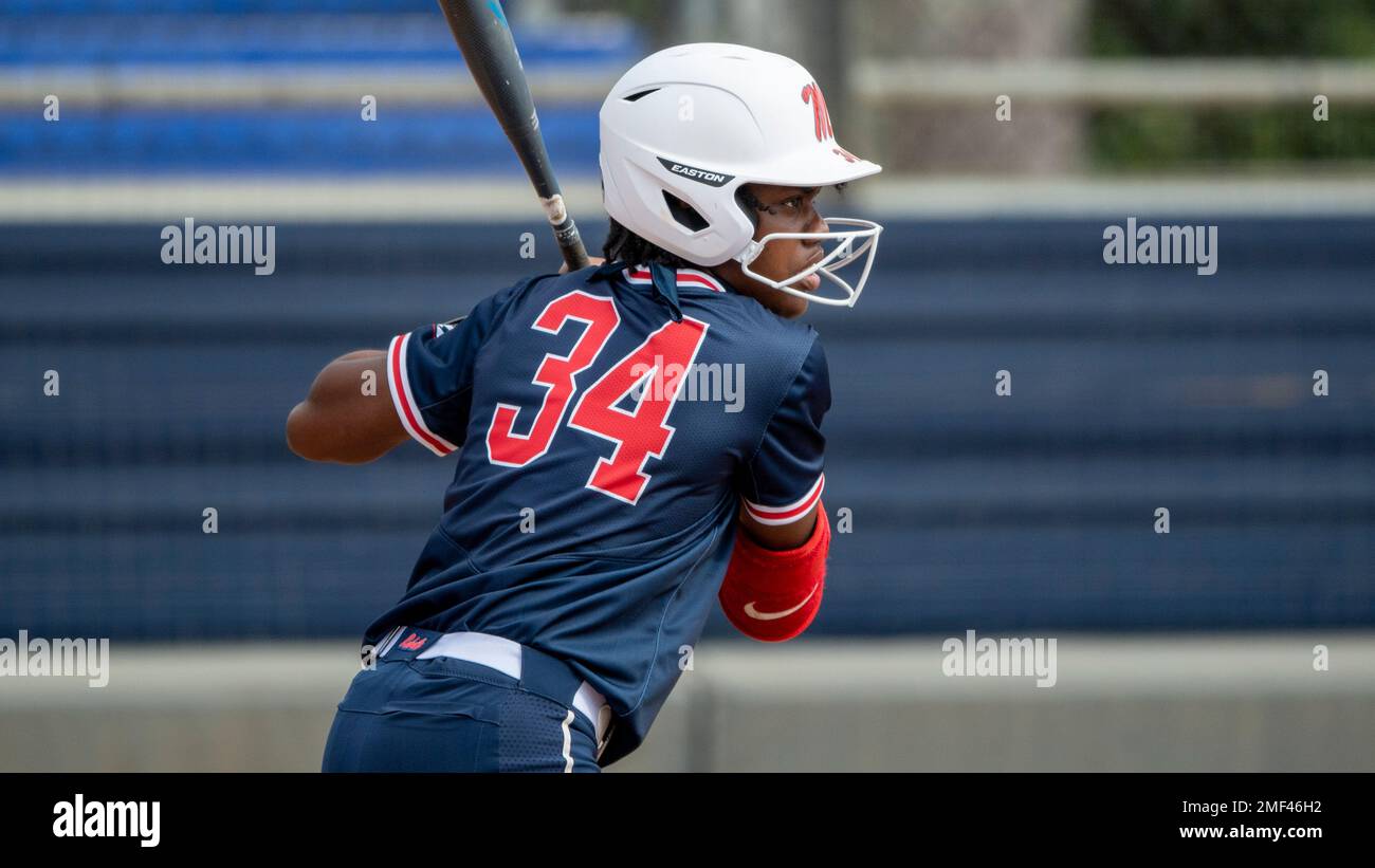 Mississippi outfielder Nyomi Jones during an NCAA softball game on ...