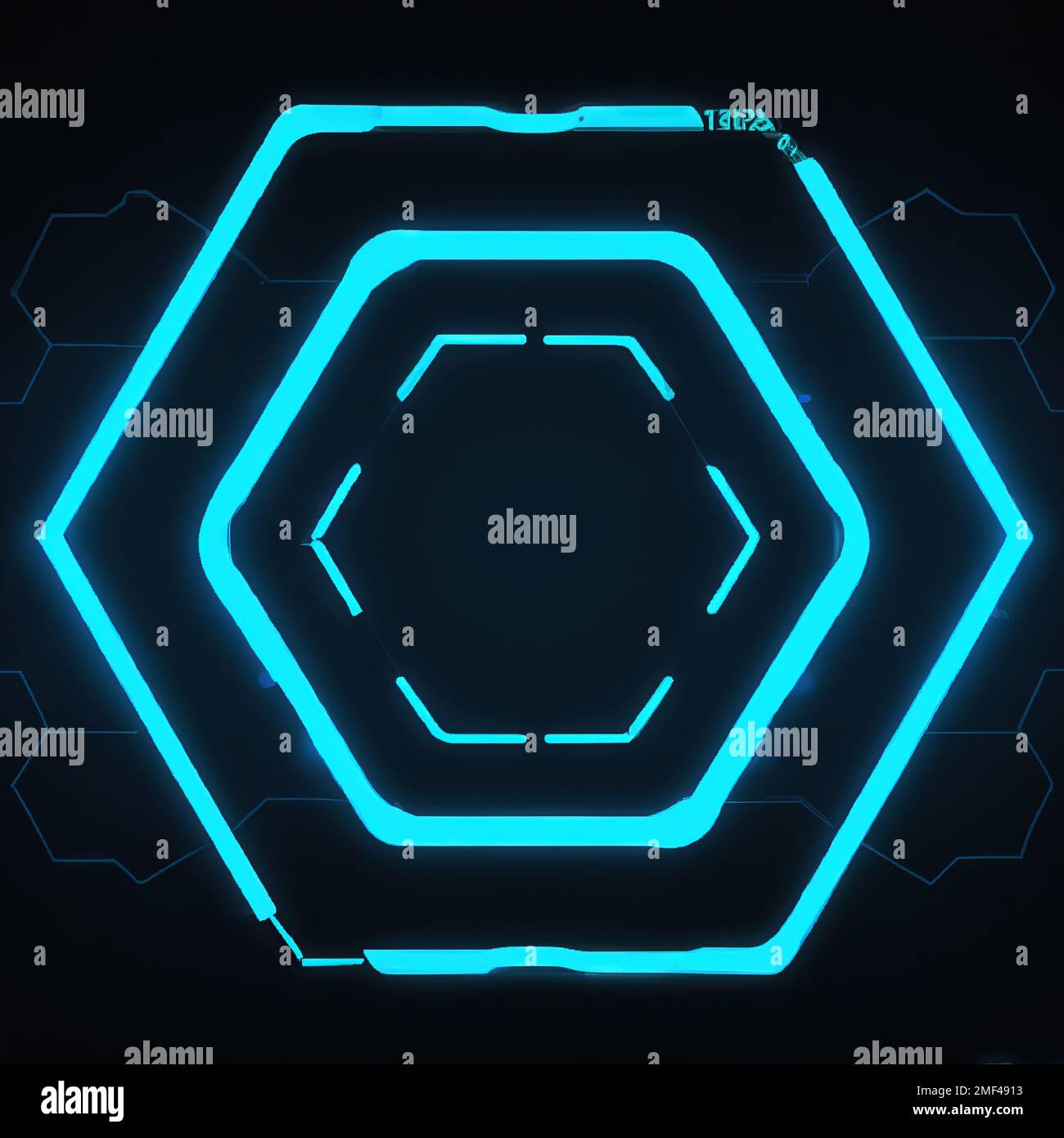 Futuristic hexagon shape neon illustration background Stock Photo - Alamy
