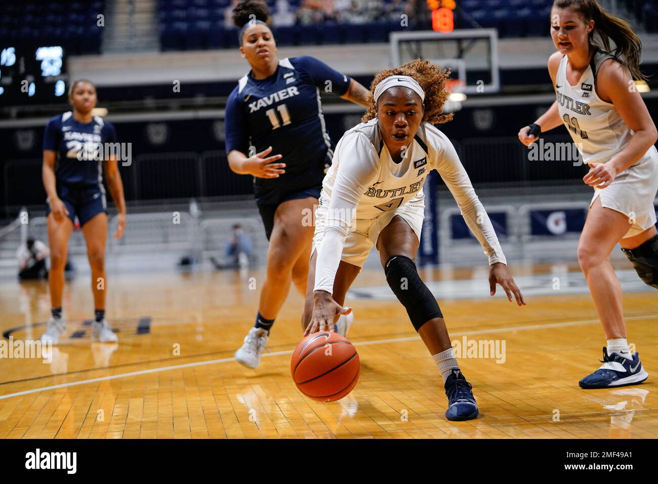 Butler guard Okako Adika (4) while play9ing Xavier during an NCAA ...
