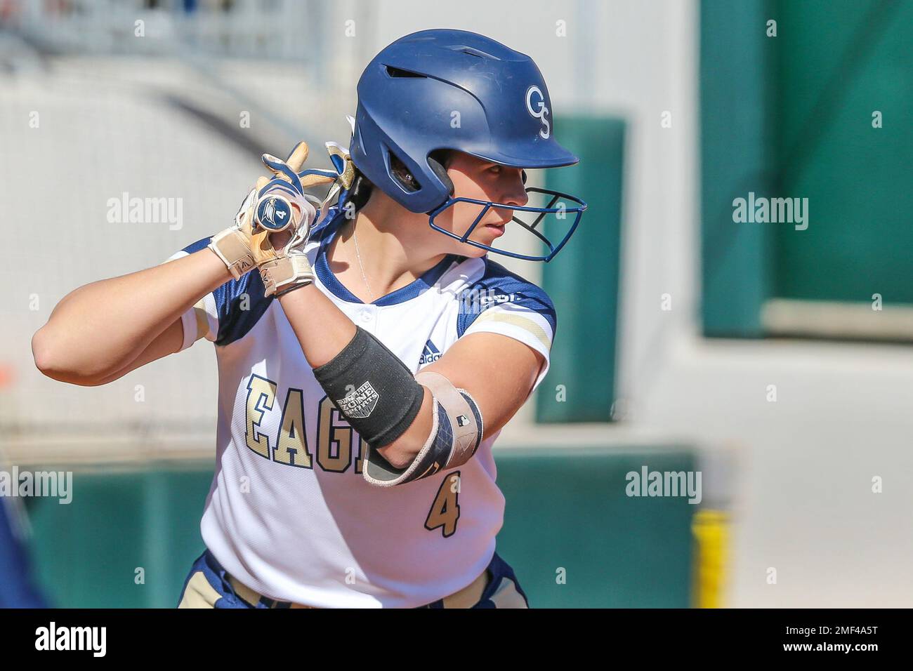 Georgia Southern pitcher Jess Mazur (4) during an NCAA softball game ...