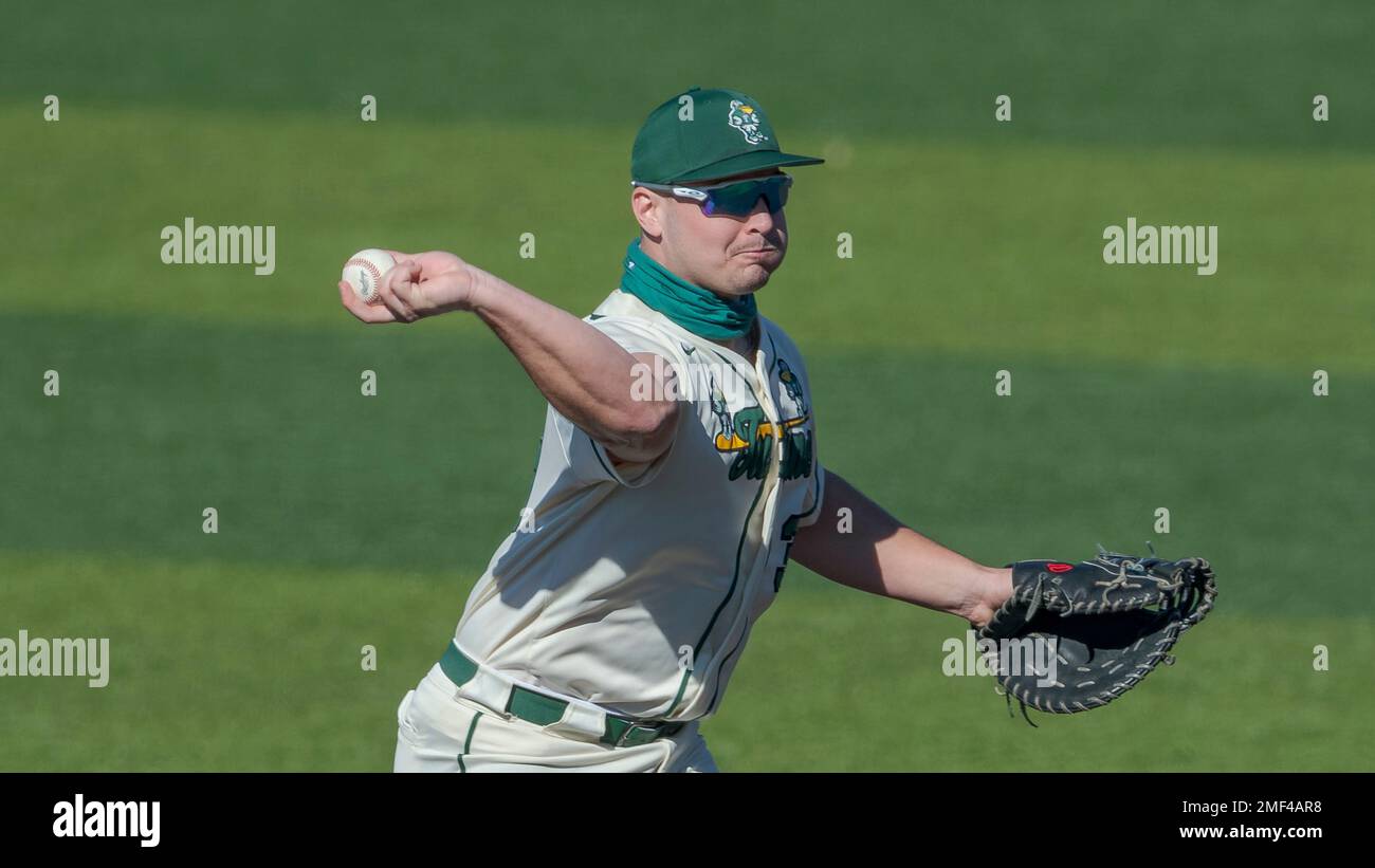 Tulane infielder Walker Burchfield (39) throws during an NCAA baseball ...