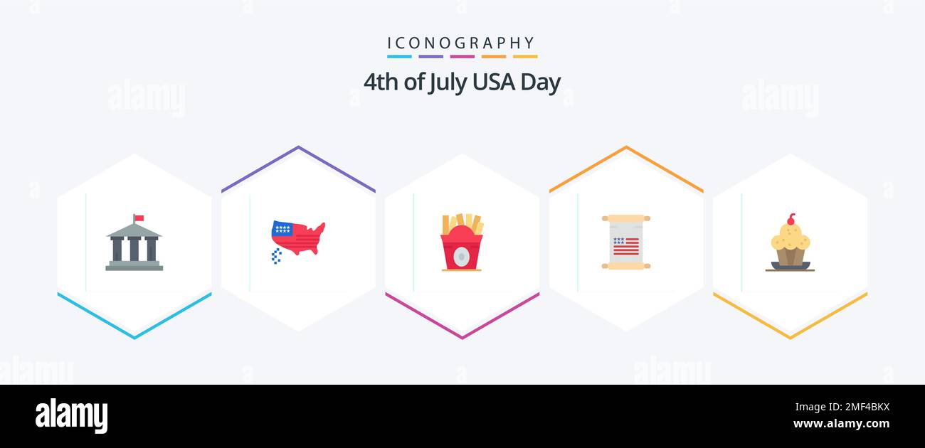 Usa 25 Flat icon pack including dessert. usa. frise. american. scroll ...