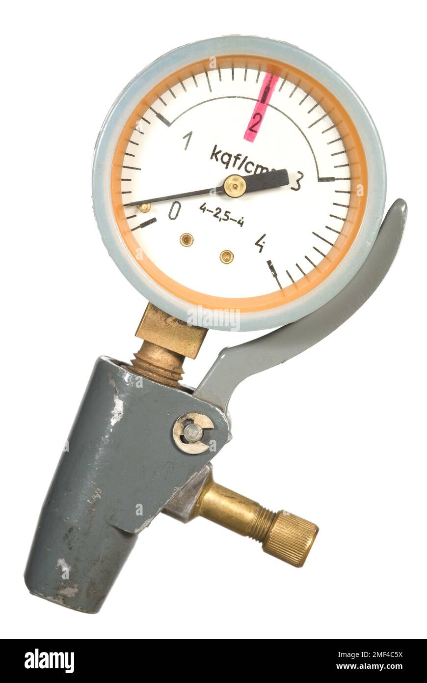 Industrial pressure meter isolated Cut Out Stock Images & Pictures - Alamy