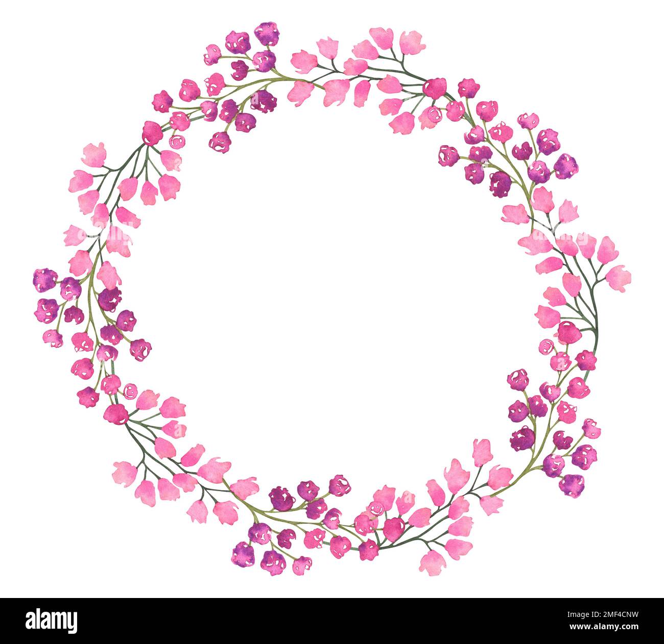 Watercolor wreath flower hi-res stock photography and images - Alamy