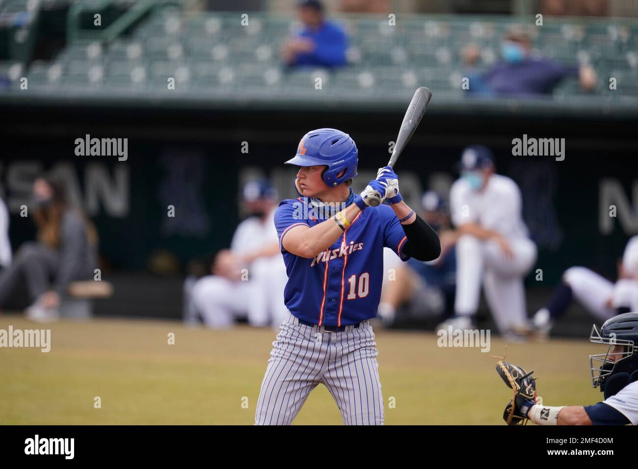 Houston Baptist outfielder Chase Talbot (10) looks for a pitch during ...