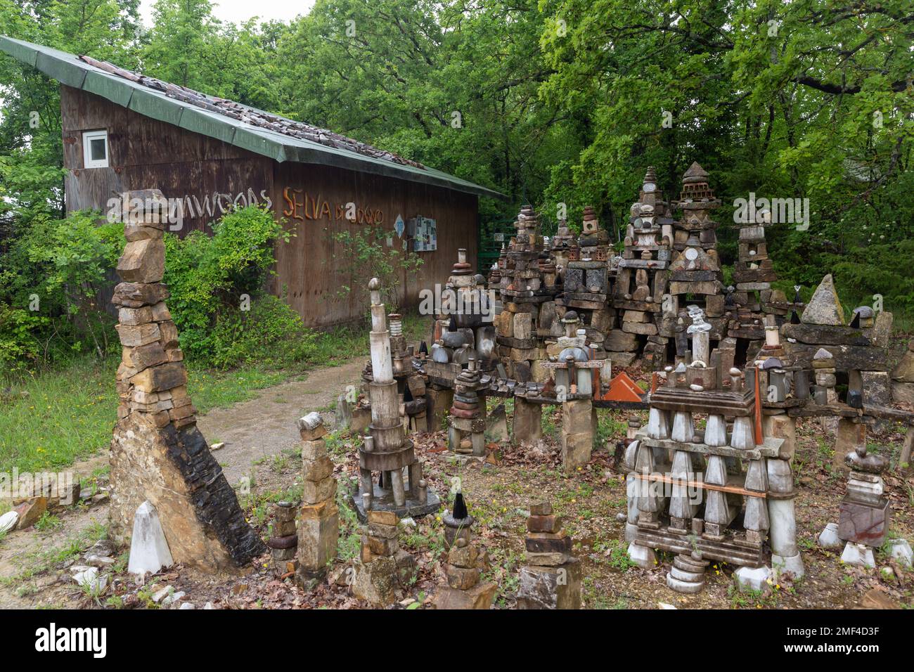 Rock art installation at Dreamwoods Sculpture Park (Selva di Sogno), a ...