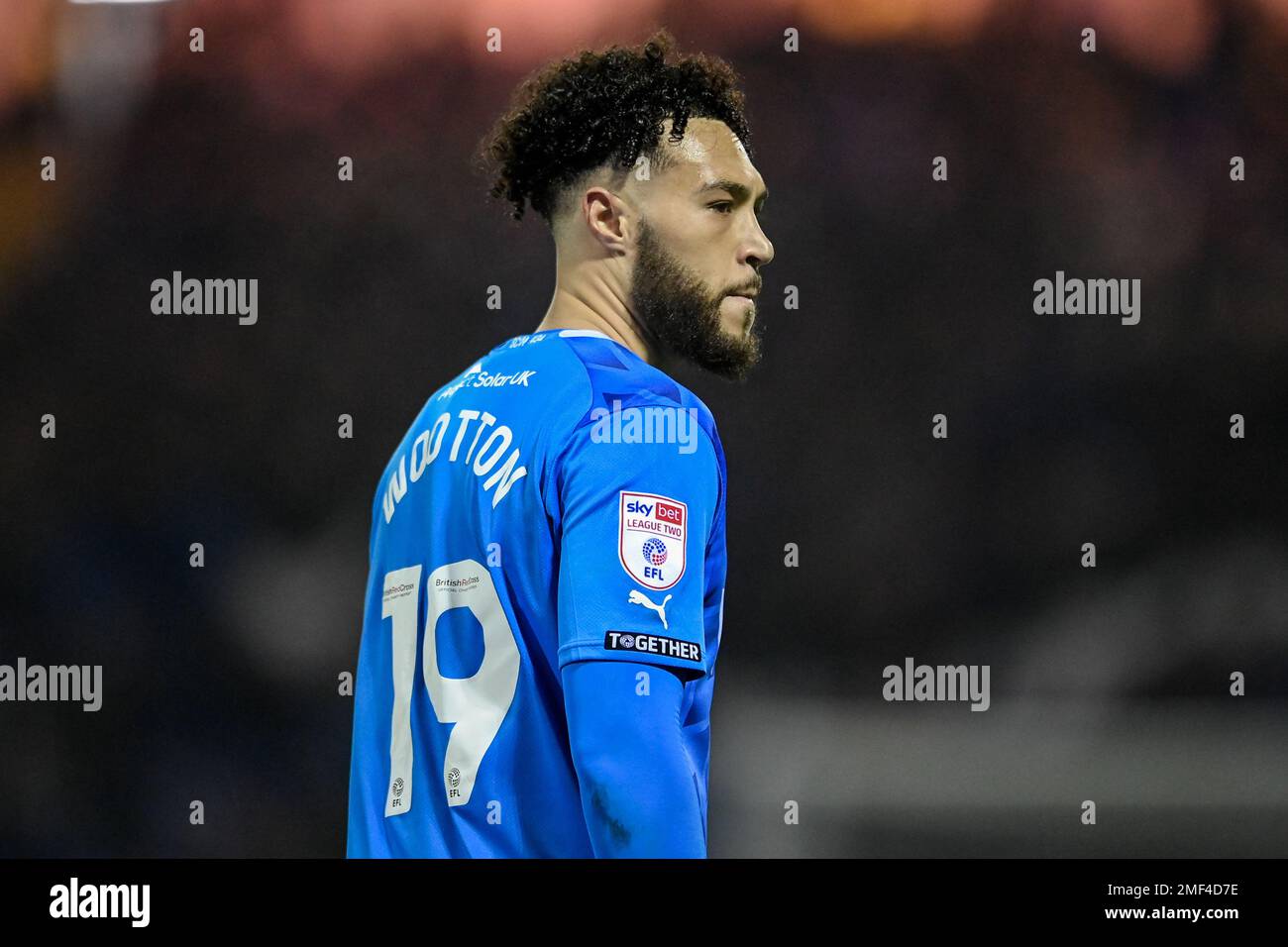 Kyle Wootton #19 of Stockport County during the Sky Bet League 2 match ...