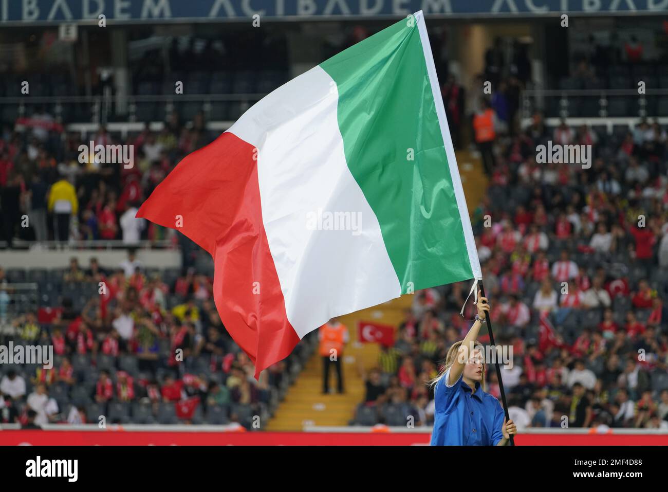 ISTANBUL, TURKIYE - SEPTEMBER 30, 2022: Italy flag in Opening Ceremony ...