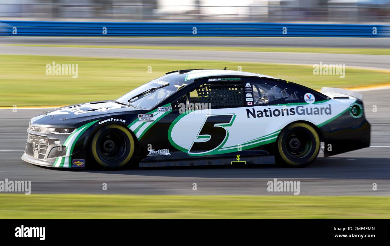 Kyle Larson (5) comes out of a turn during the NASCAR Cup Series road ...