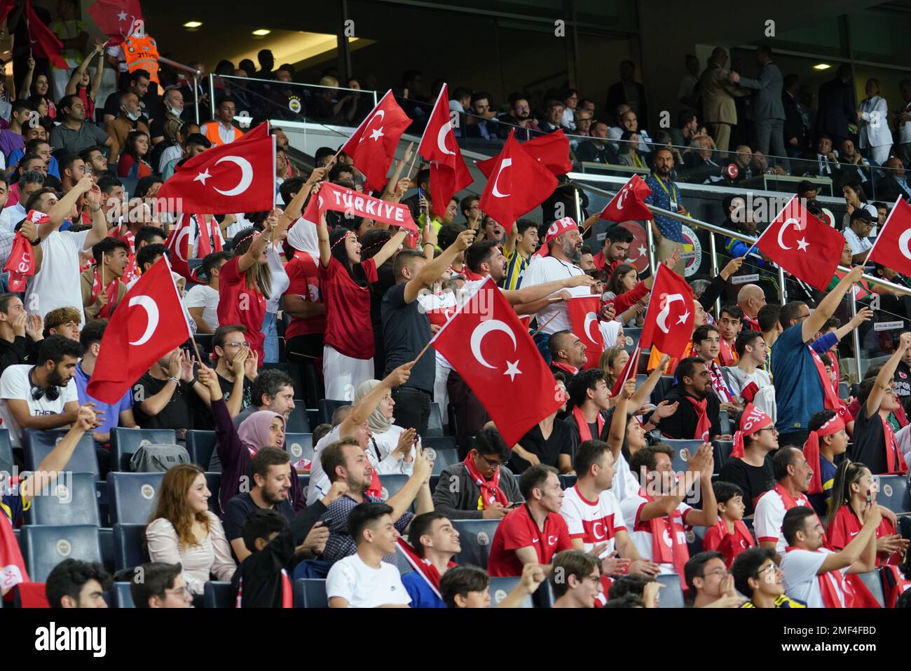 ISTANBUL, TURKIYE - SEPTEMBER 30, 2022: Spectators watching Tukiye vs ...