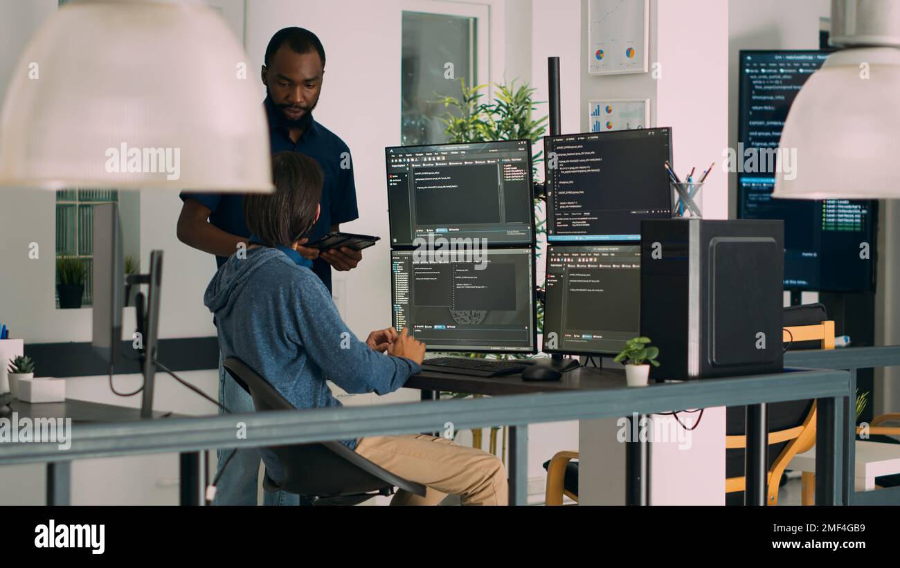 Diverse Programmers Collaborating On Coding Project Compiling Algorithm For New Cloud Computing