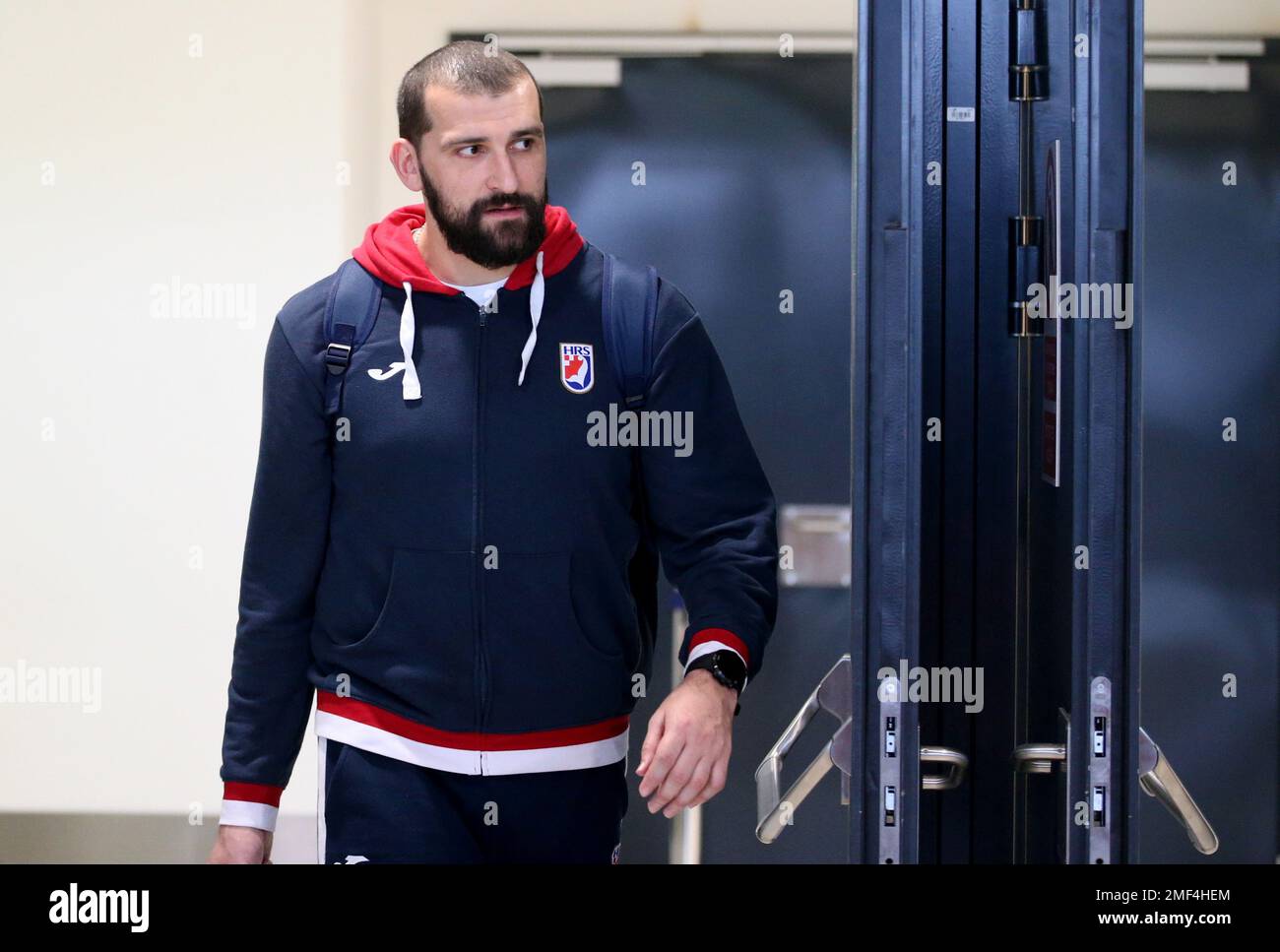 Zeljko Musa seen during team arrivals at Franjo Tudjman Airport, in ...