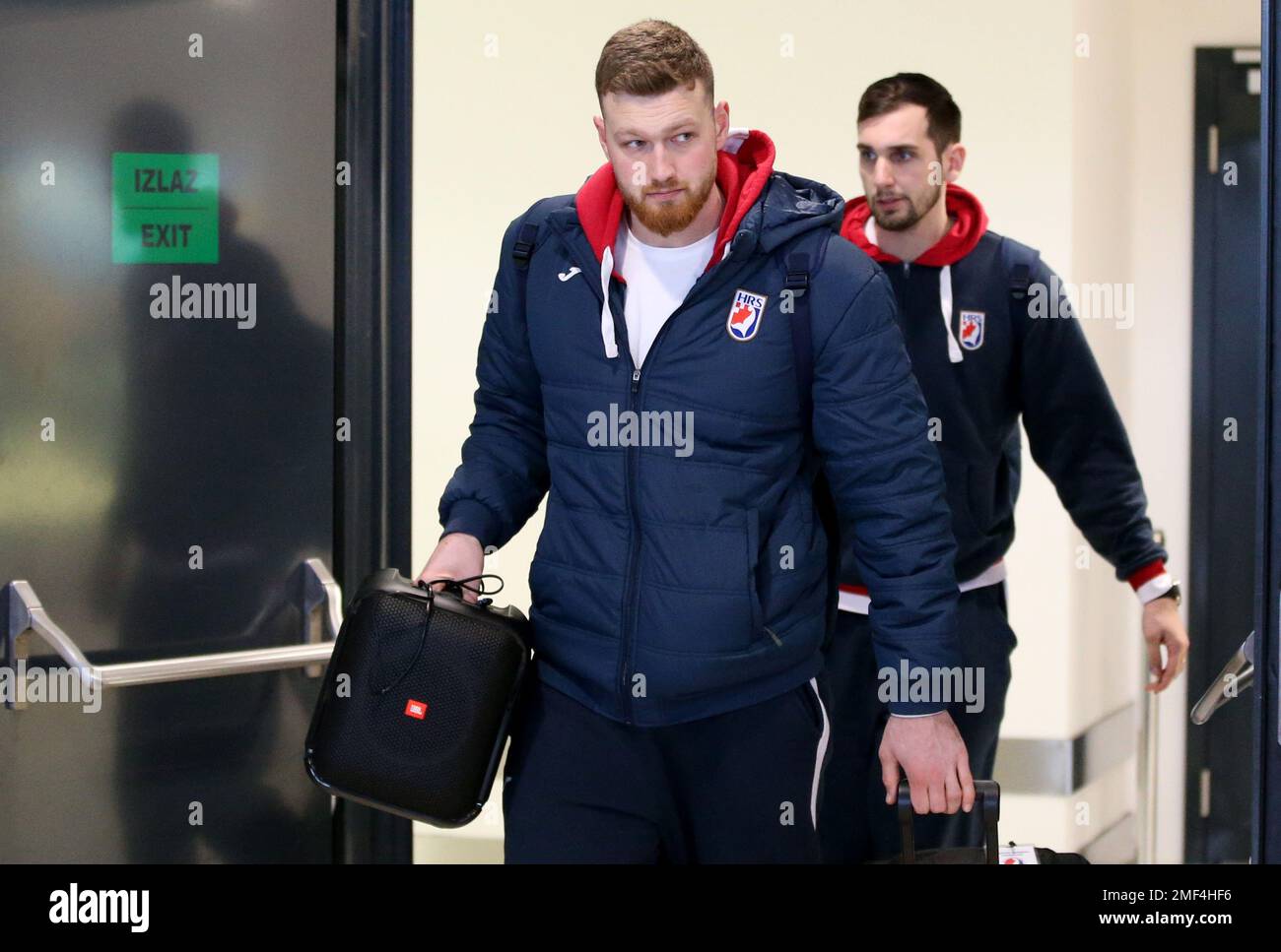 Nikola Grahovac seen during team arrivals at Franjo Tudjman Airport, in ...