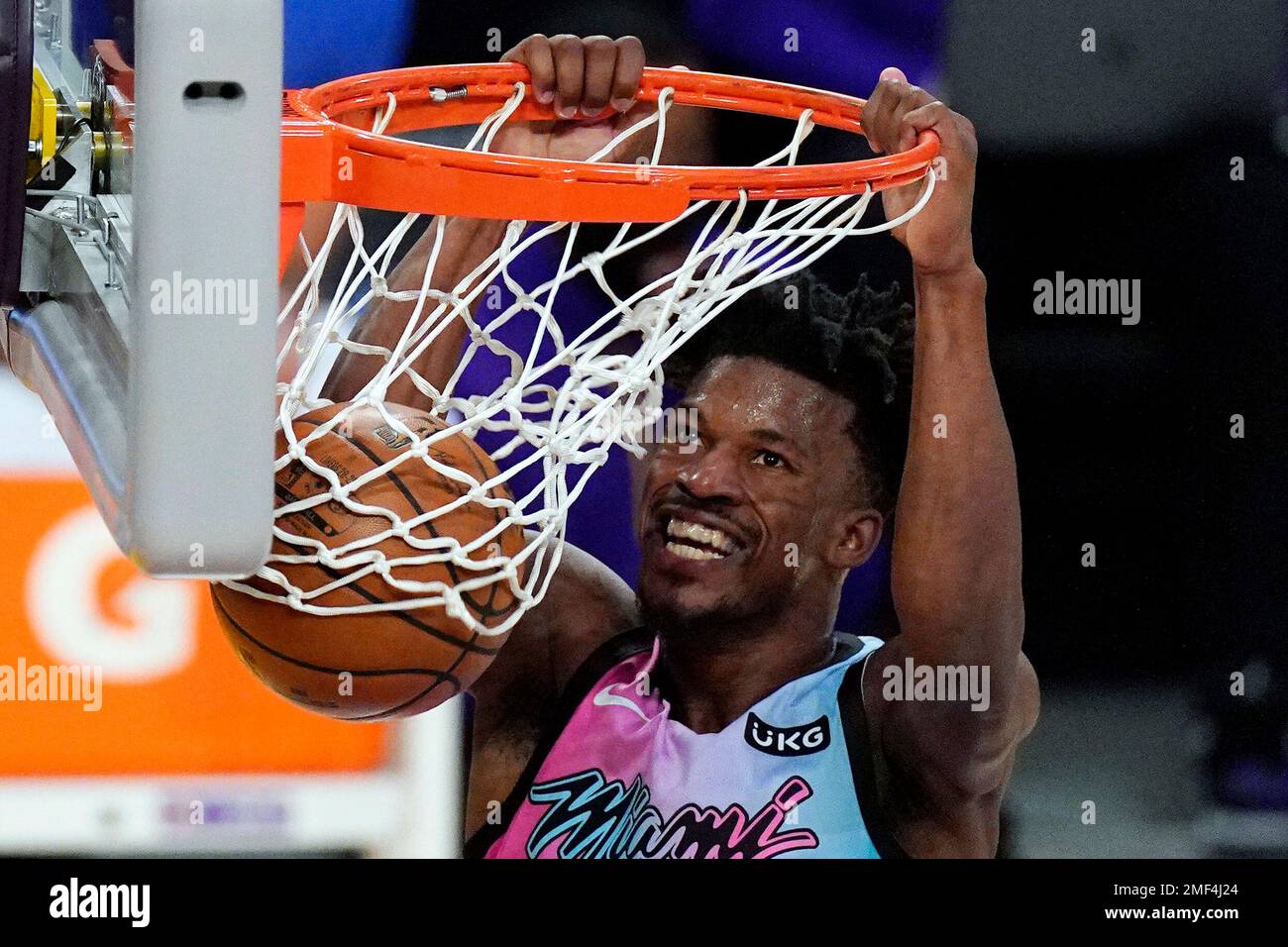 Miami Heat forward Jimmy Butler dunks during the second half of the ...