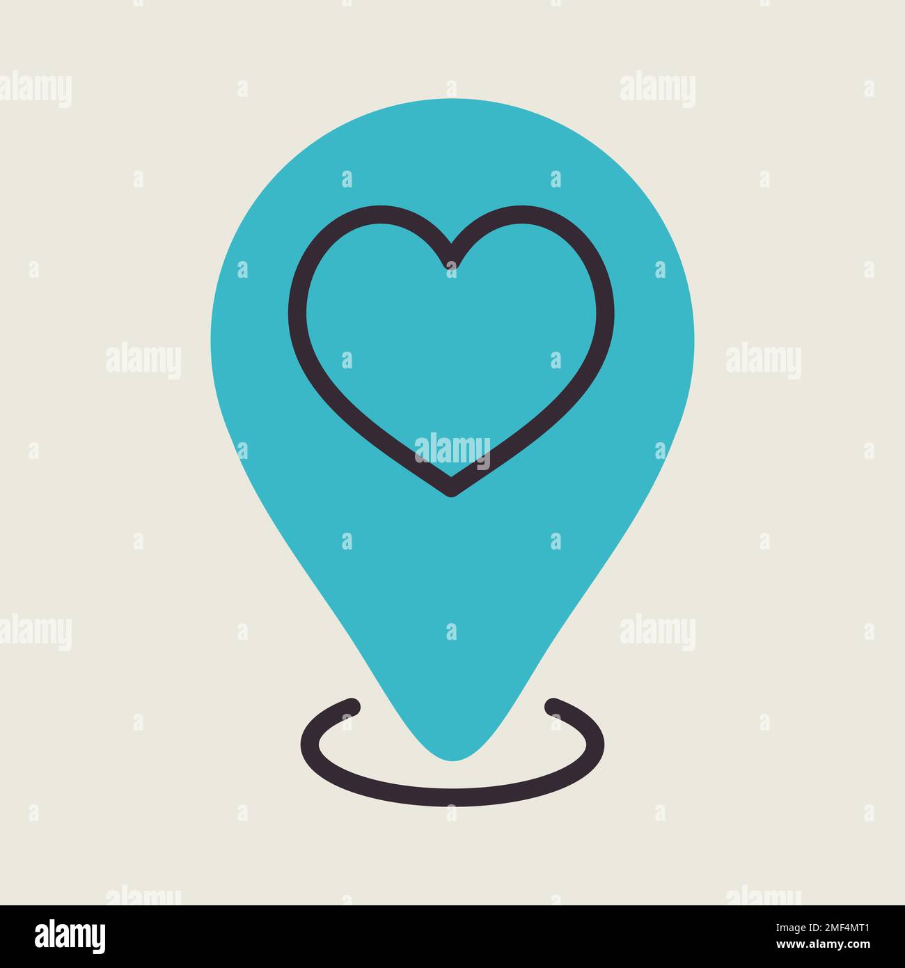 Map pointer with heart icon. Valentine day symbol. Vector illustration ...