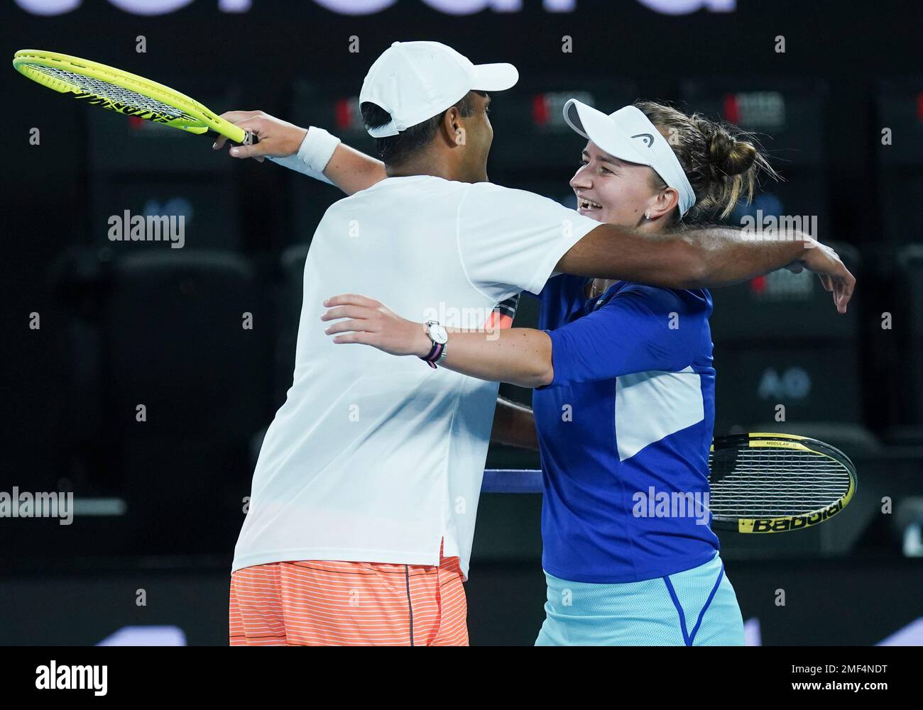 Rajeev Ram of the US and Barbora Krejcikova of the Czech Republic ...