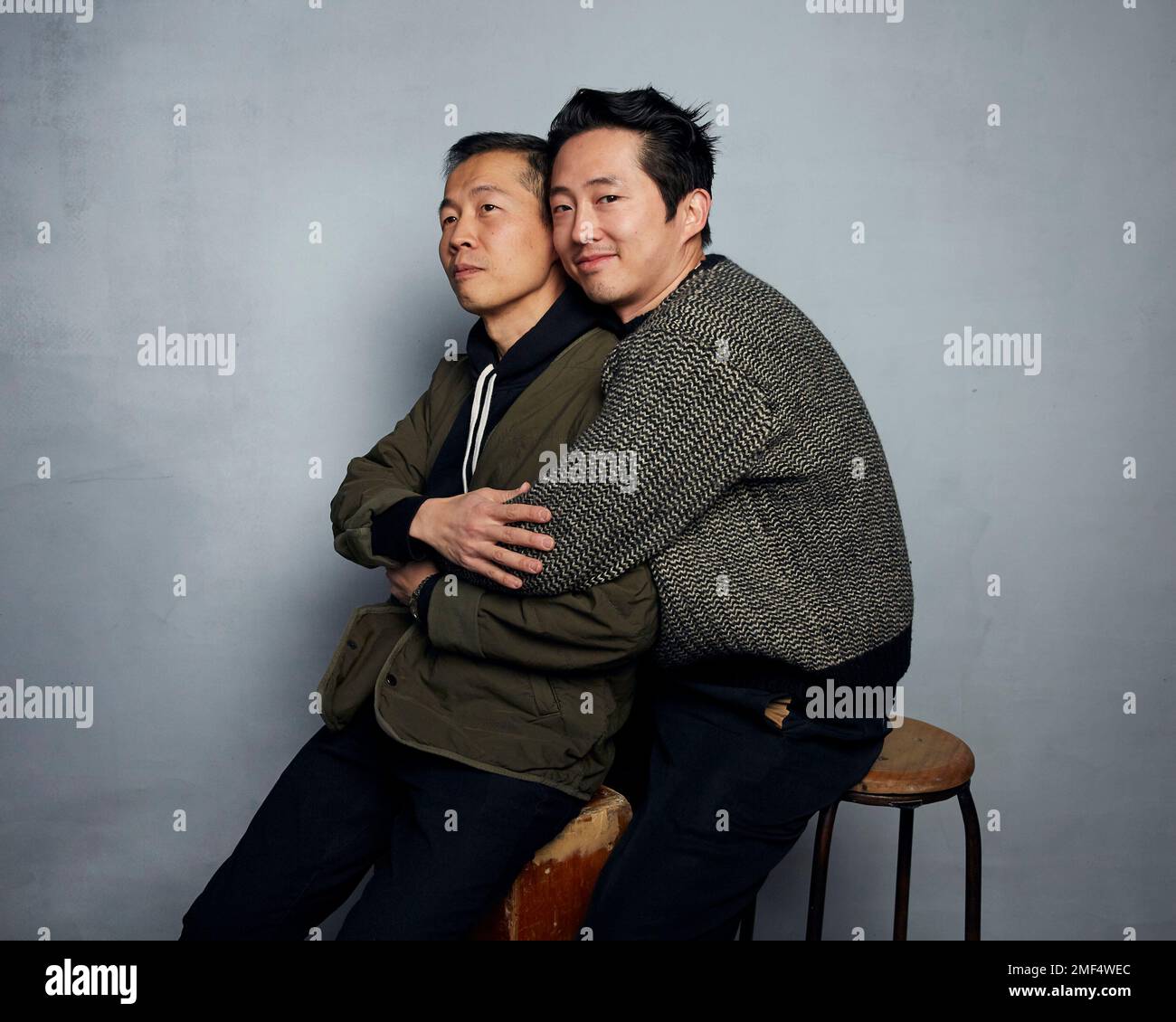 FILE- Director Lee Isaac Chung, left, and Steven Yeun pose for a ...