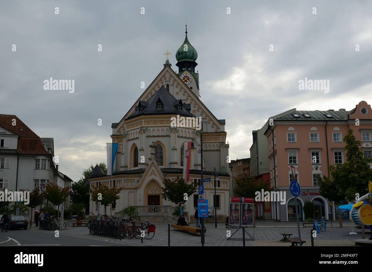 Church St. Nicholas, Ludwigsplatz, Rosenheim, Bavaria, Germany, Europe ...