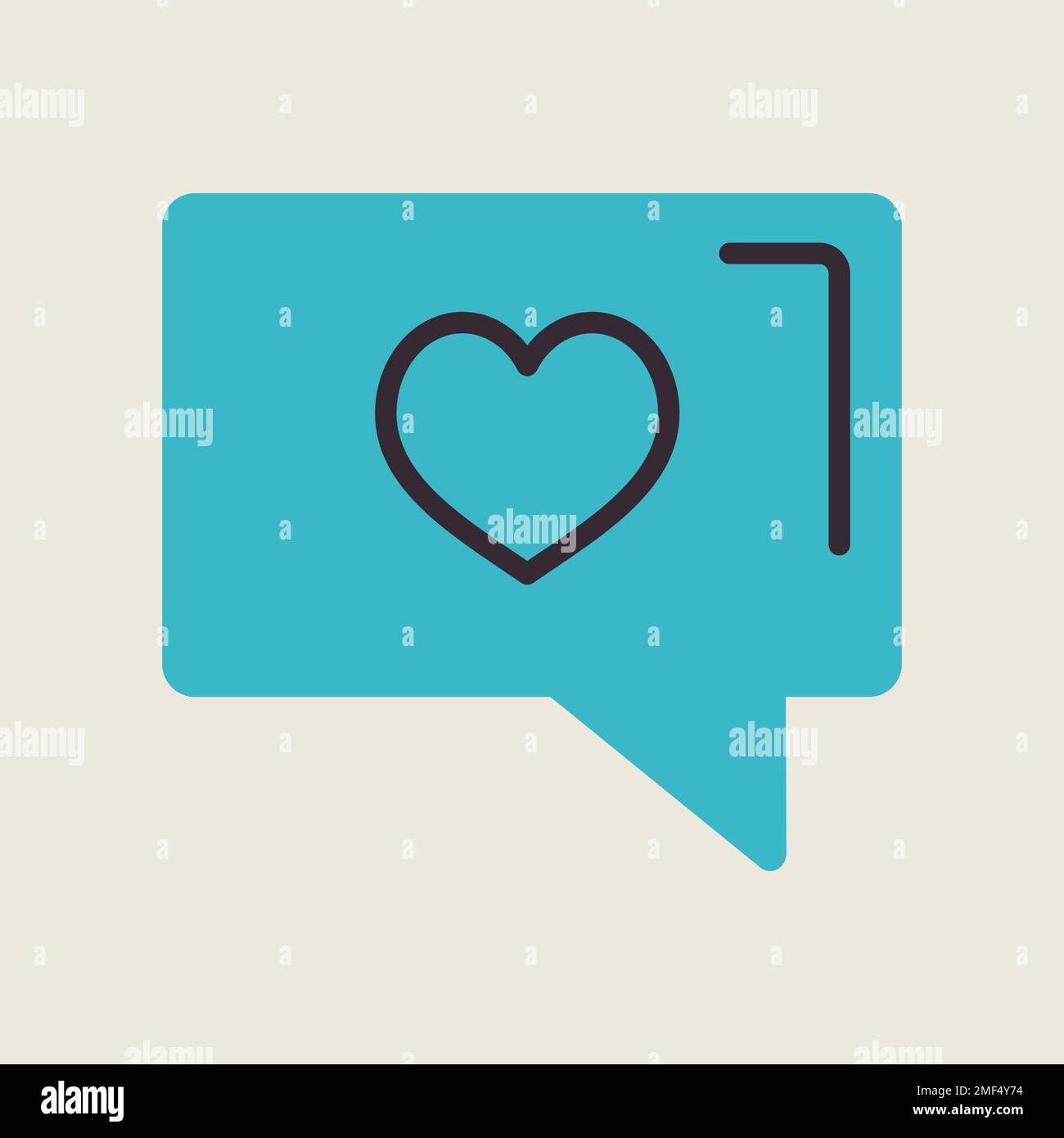 Text bubble with heart icon. Valentines day symbol. Vector illustration ...