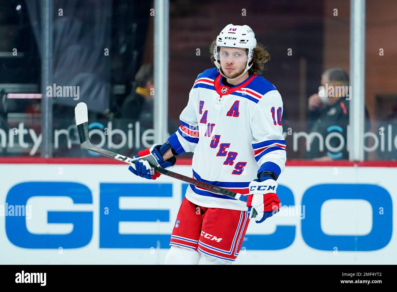 New York Rangers' Artemi Panarin plays during an NHL hockey game ...