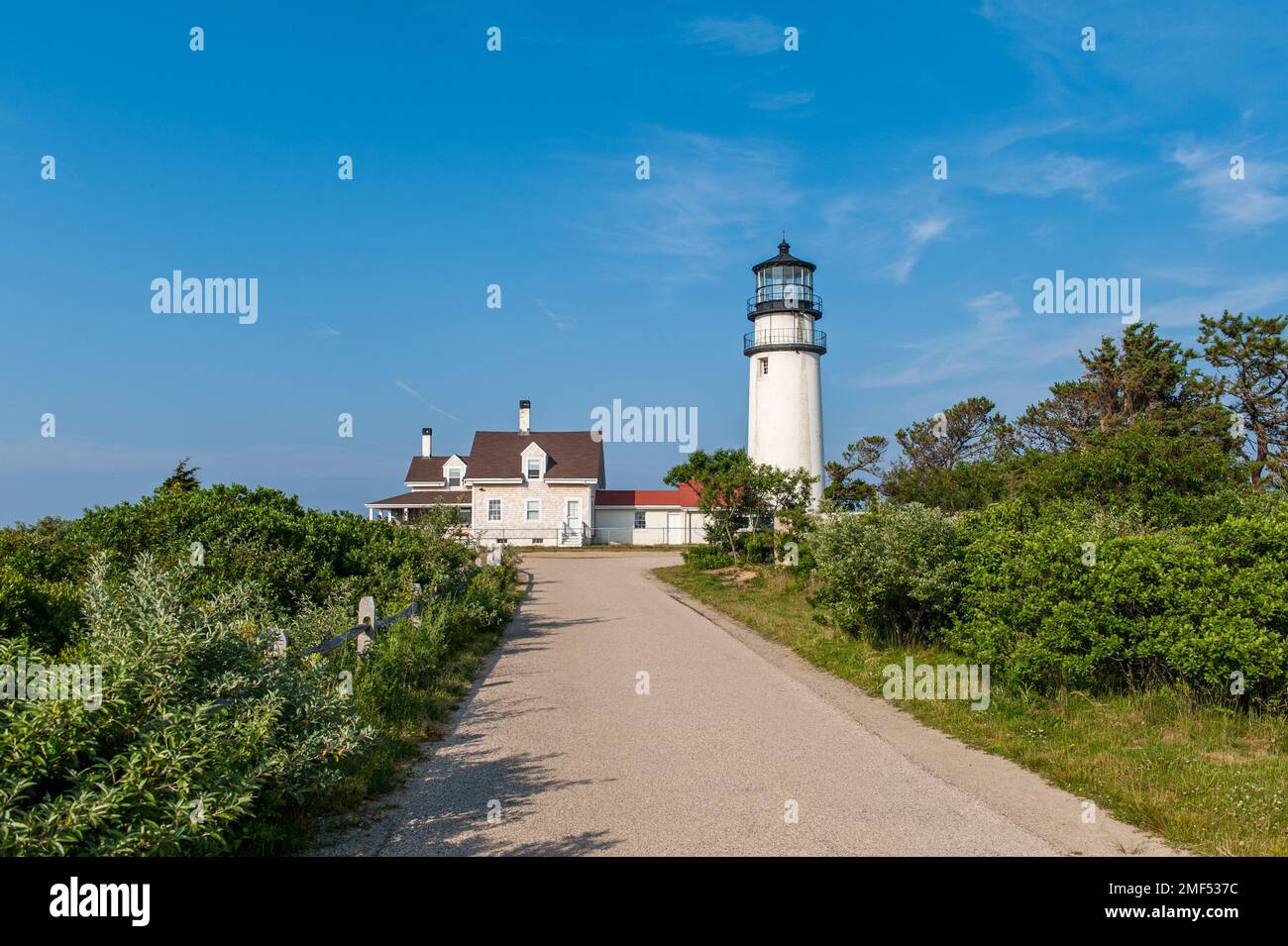 Highland Lighthouse in Truro, Cape Cod. The current tower was completed ...