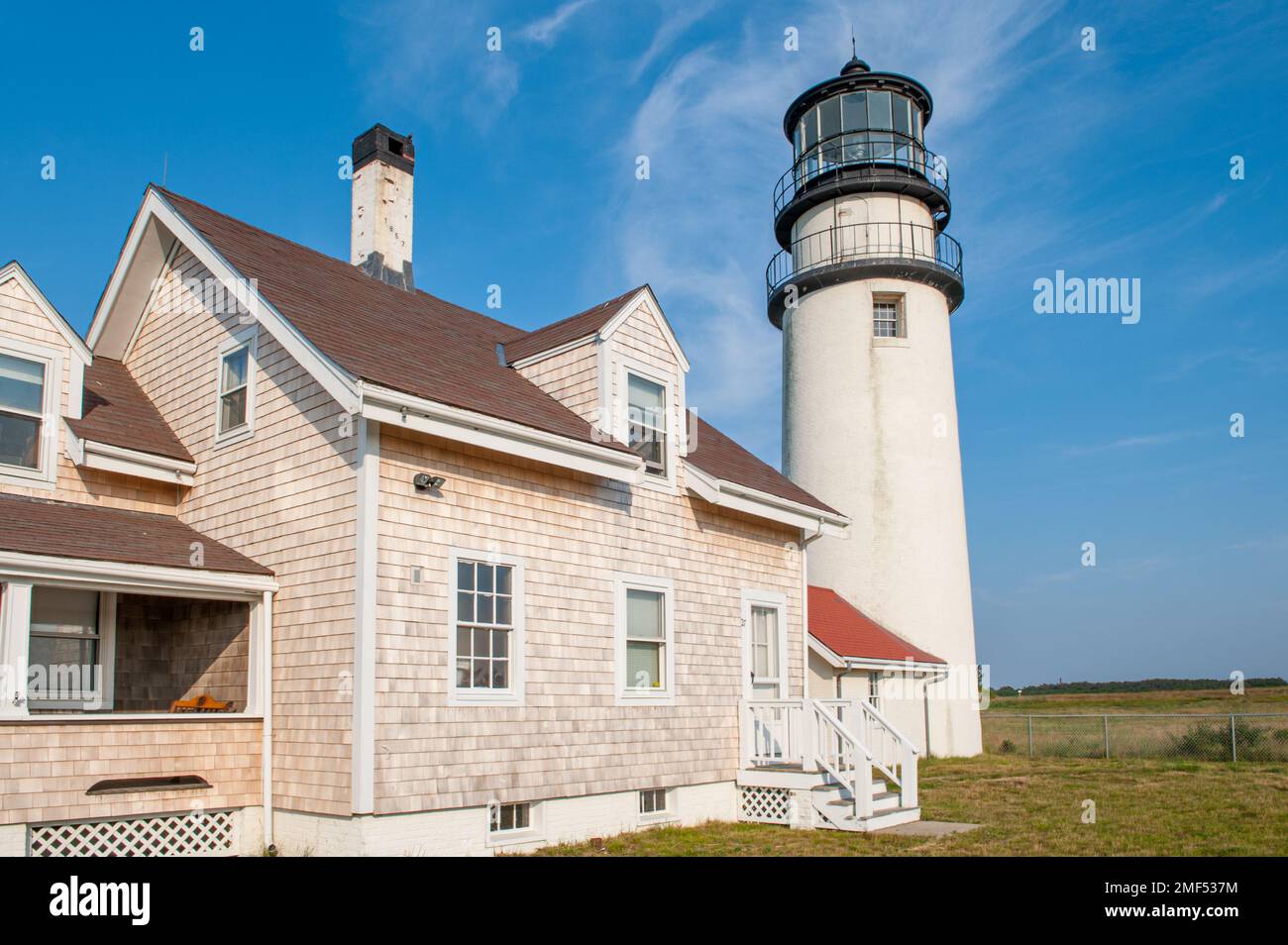 Highland Lighthouse in Truro, Cape Cod. The current tower was completed ...
