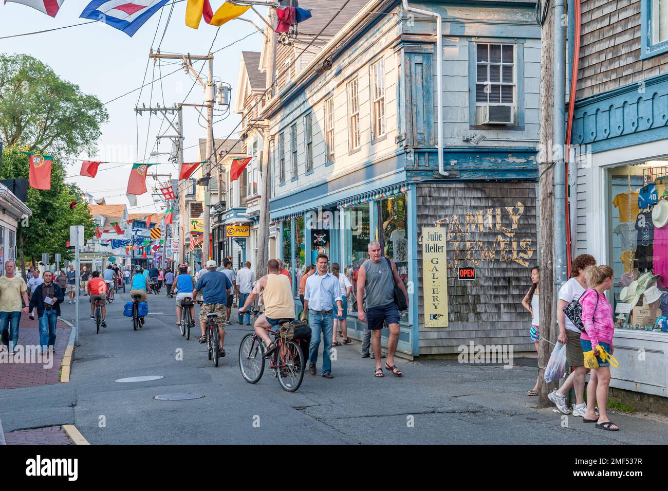 Iconic Commercial Street in Provincetown. Cape Cod is a popular travel ...