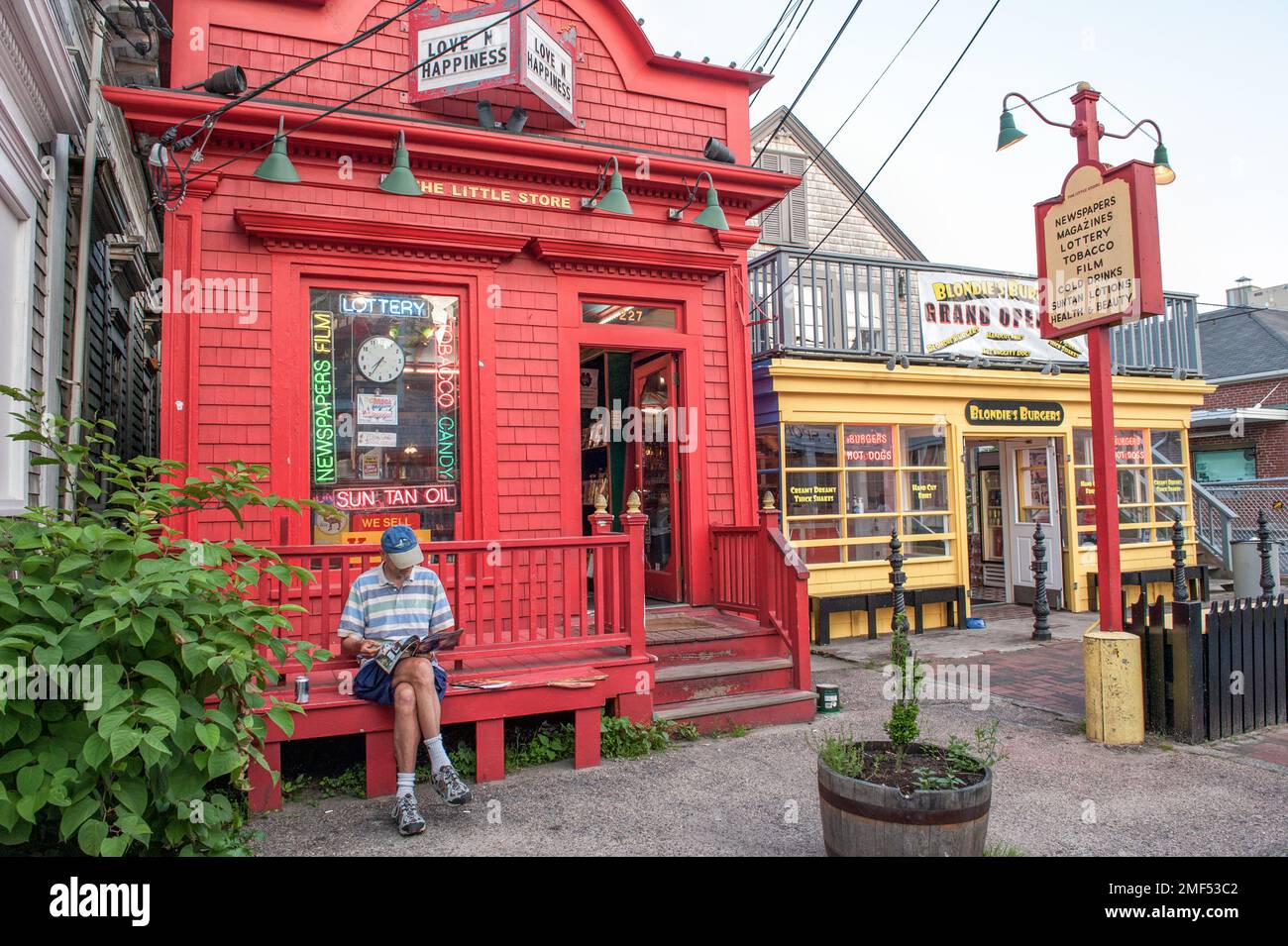 Iconic Commercial Street in Provincetown. Cape Cod is a popular travel ...