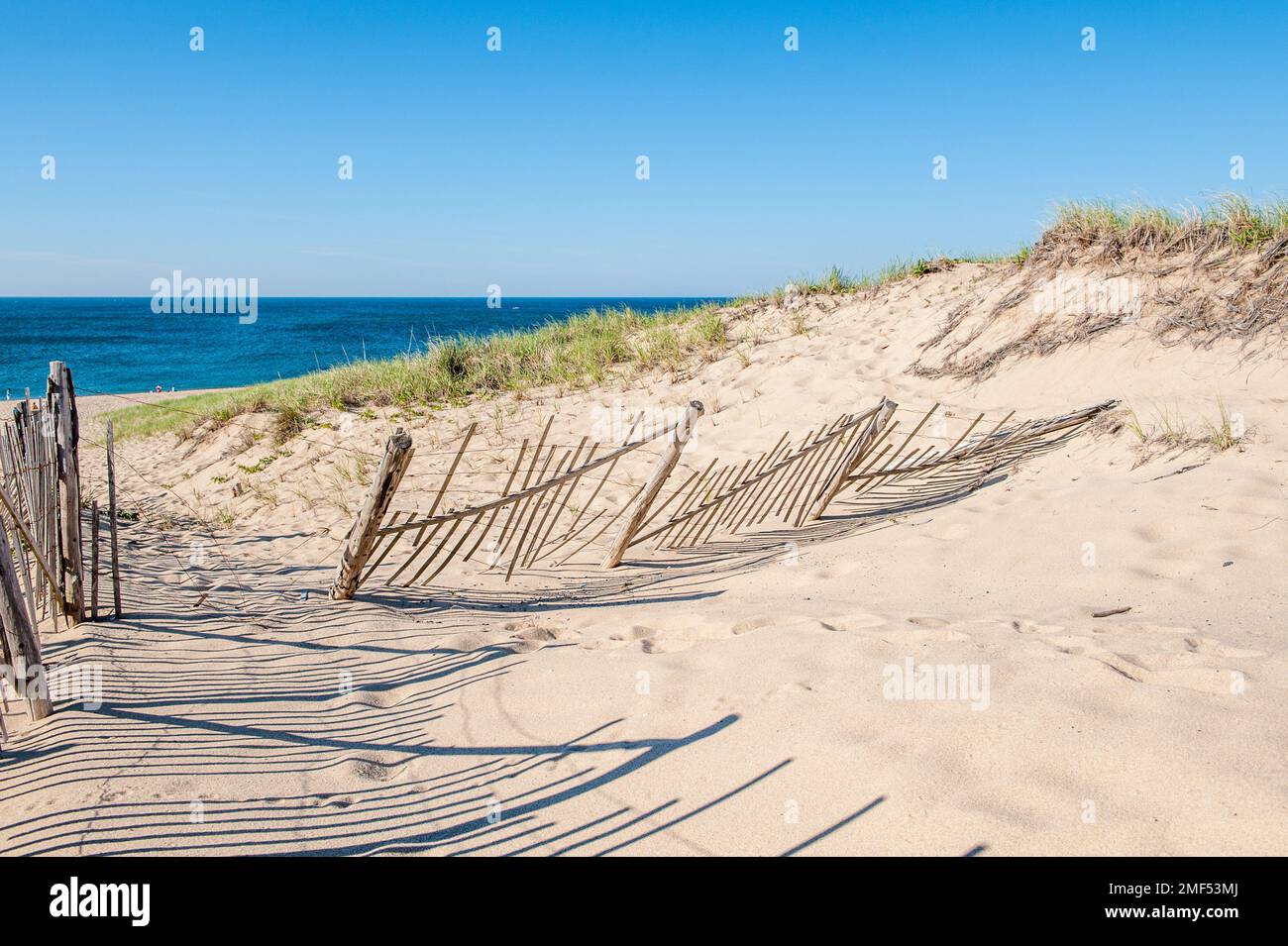 Race Point Beach on a sunny day in Cape Cod. Cape Cod is a popular travel destination in ...