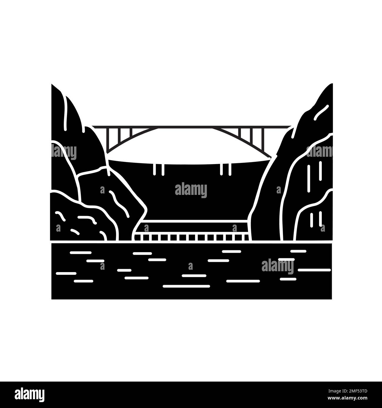 Reservoir color line icon. Renewable energy sources. Pictogram for web ...