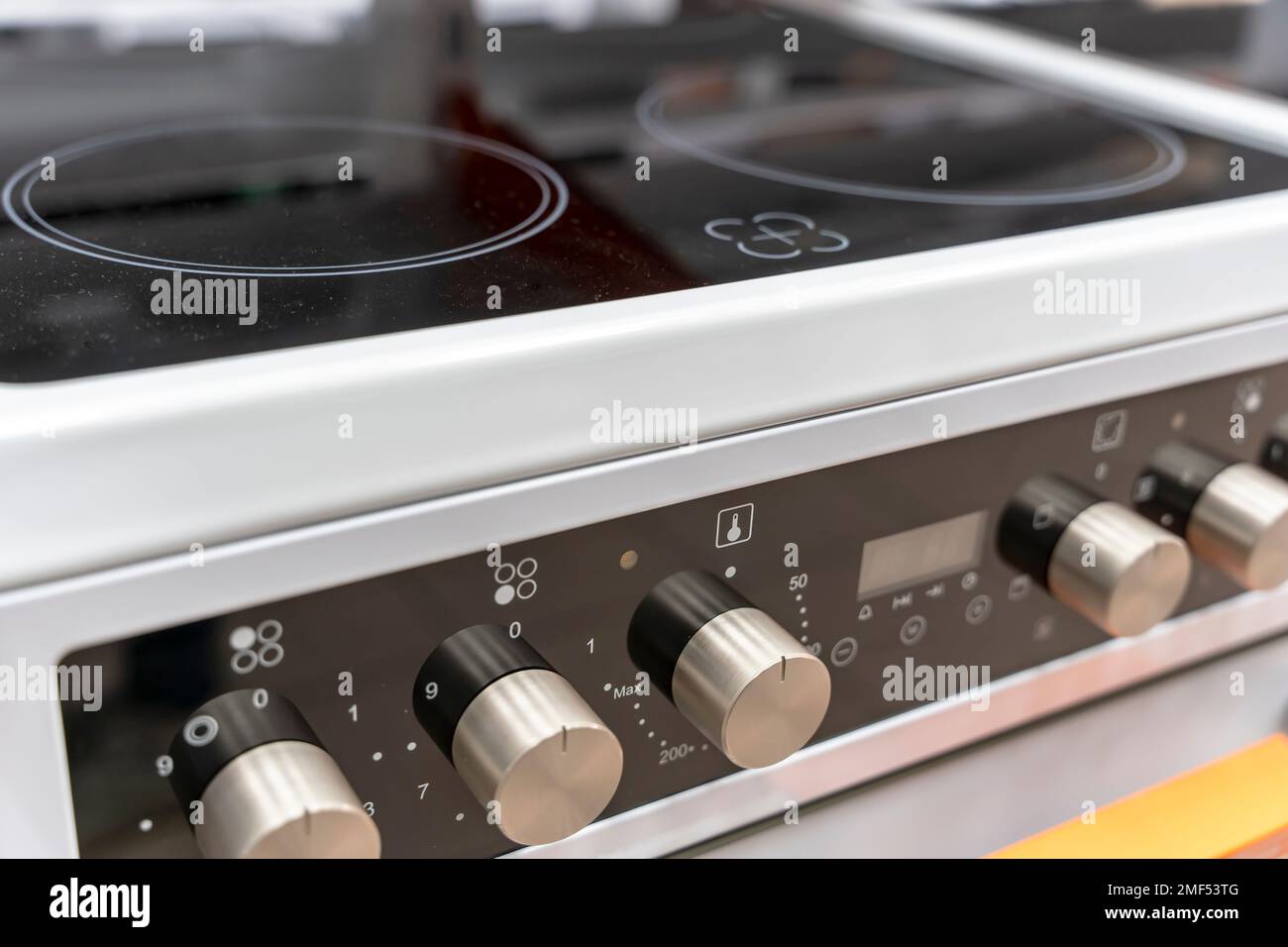 handle for turning on the burner of home kitchen stove. Home gas stove ...