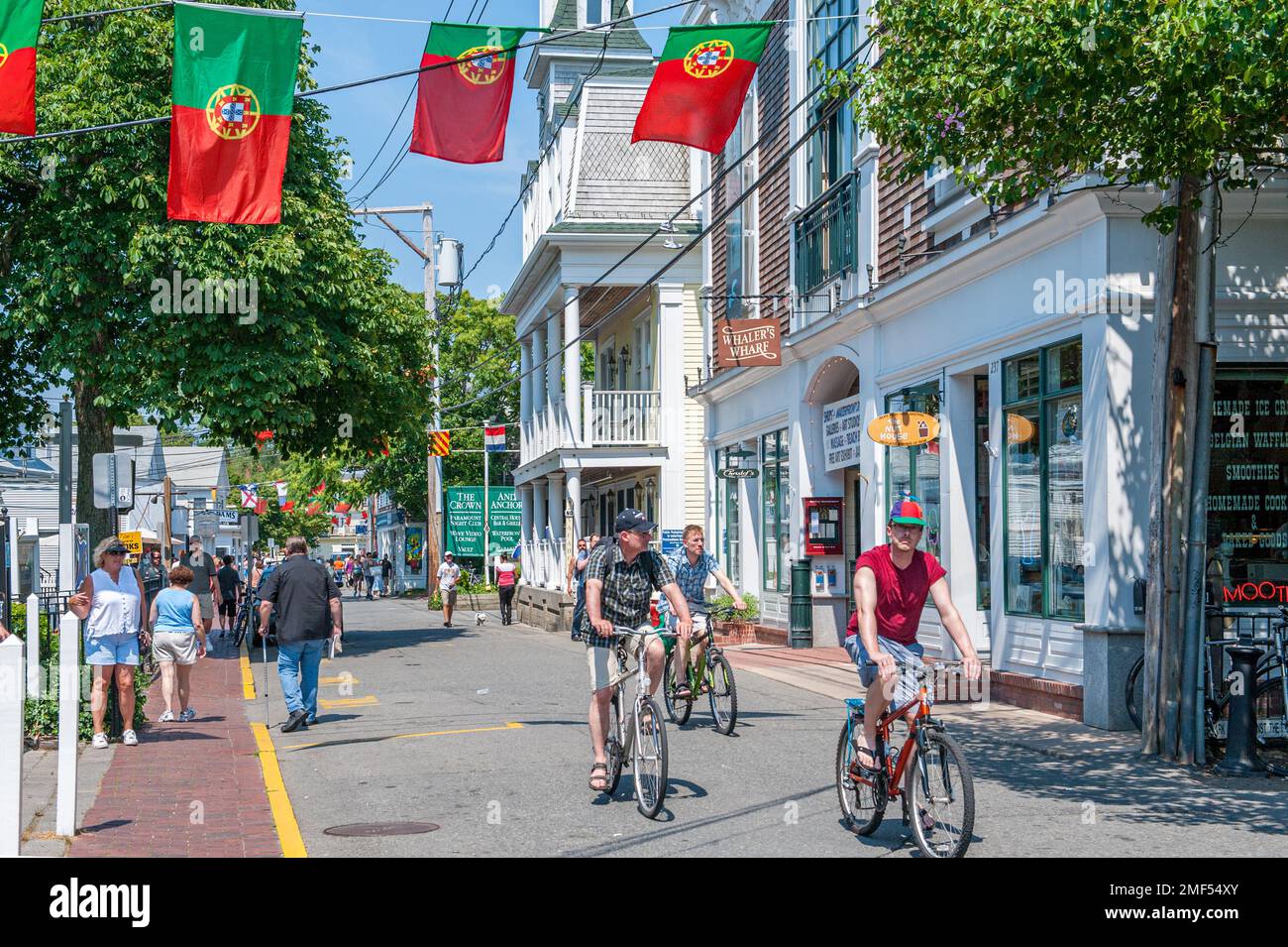 Iconic Commercial Street in Provincetown. Cape Cod is a popular travel ...