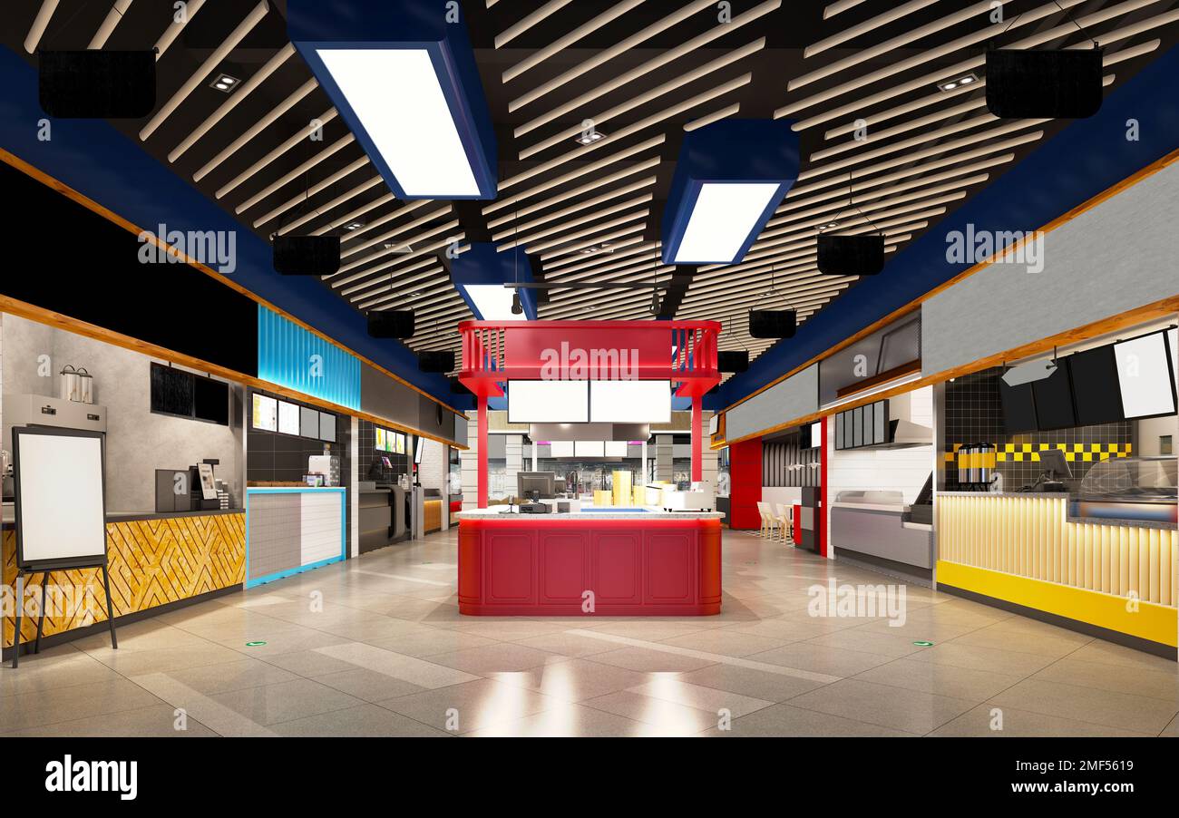 3d render of food shop Stock Photo - Alamy