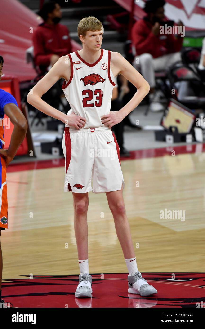Arkansas forward Connor Vanover (23) against Florida during the first ...