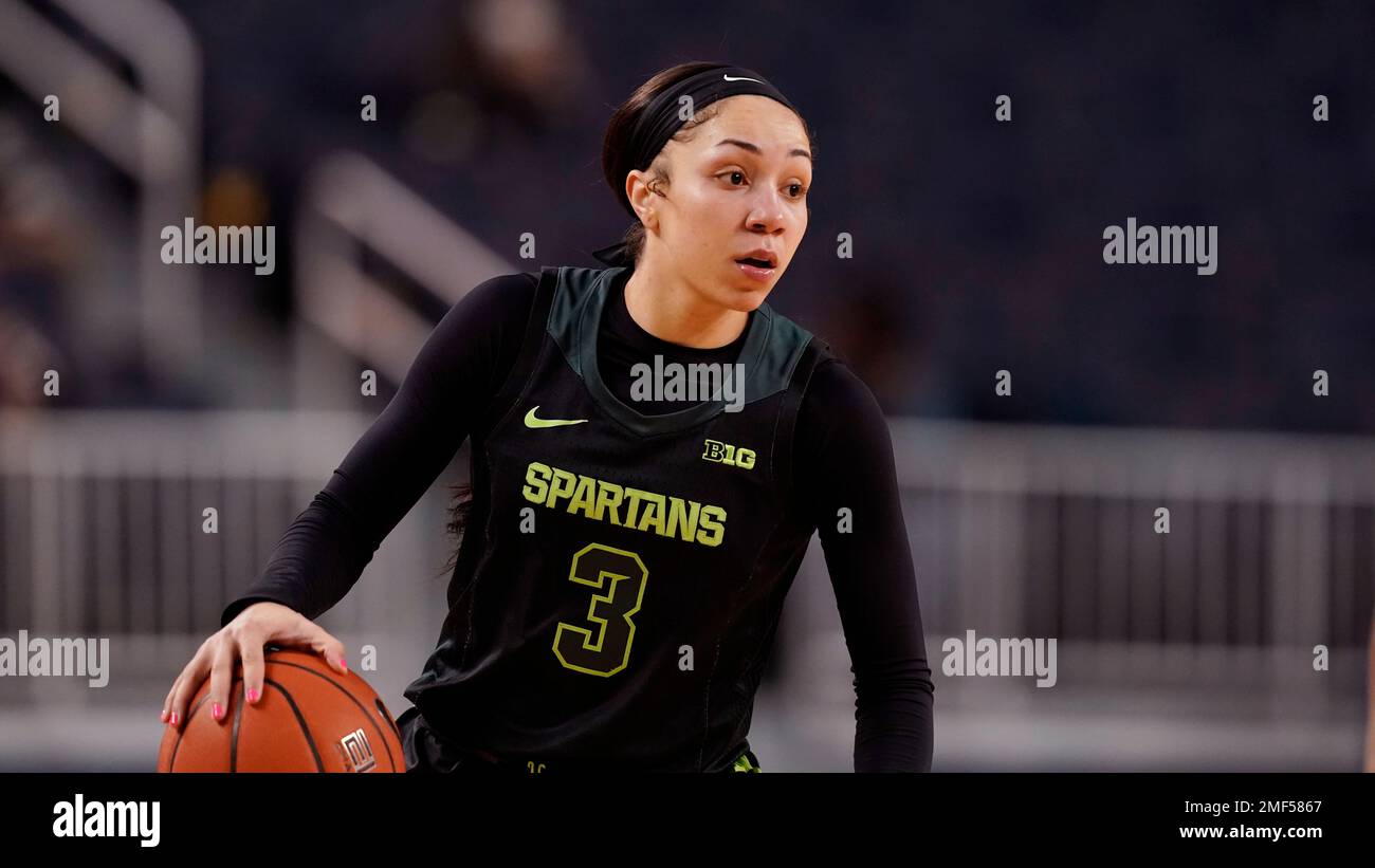 Michigan State guard Alyza Winston plays during the first half of an ...
