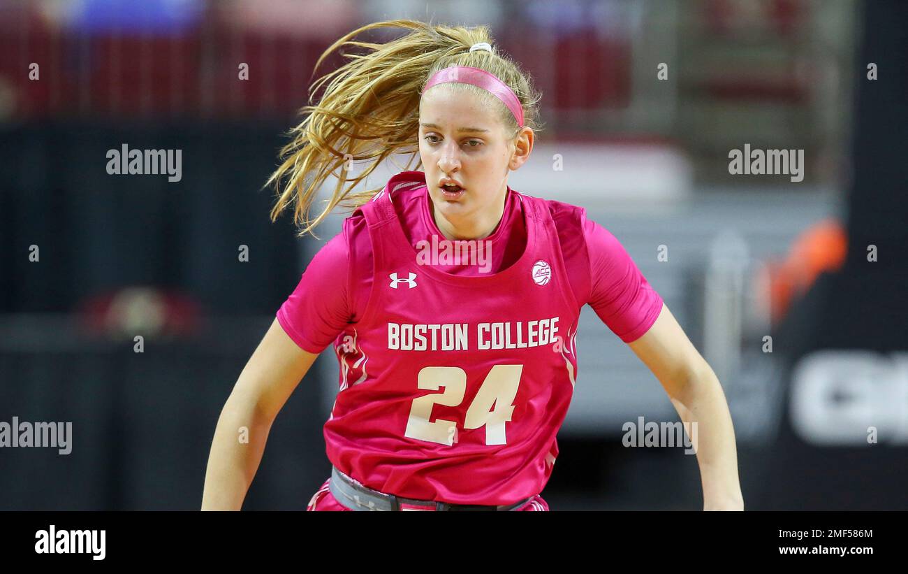 Boston College's Allie Palmieri (24) during an NCAA basketball game ...