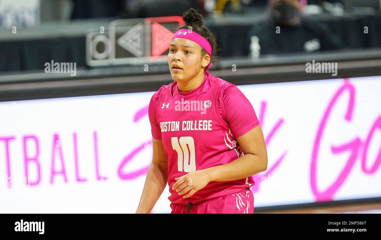 Boston College's Makayla Dickens (10) during an NCAA basketball game ...
