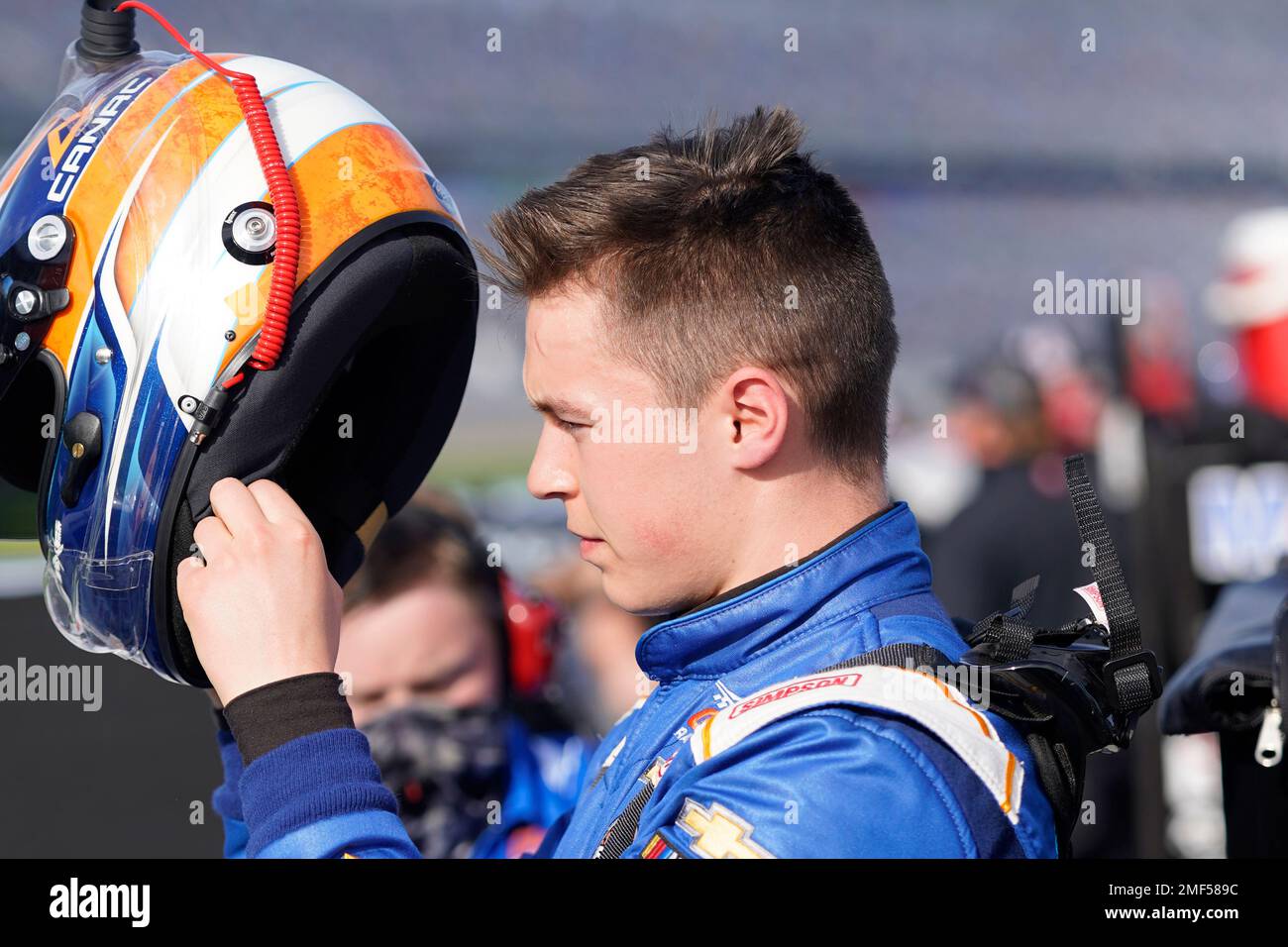 Raphael Lessard prepares for NASCAR truck qualifying at Daytona ...