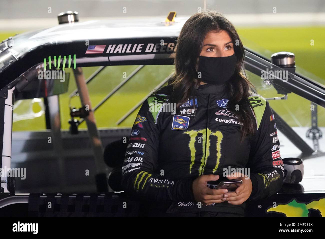Hailie Deegan on pit road before the NASCAR 250 truck auto race at ...