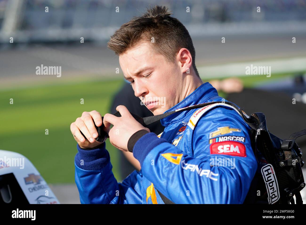 Raphael Lessard prepares for NASCAR truck qualifying at Daytona ...