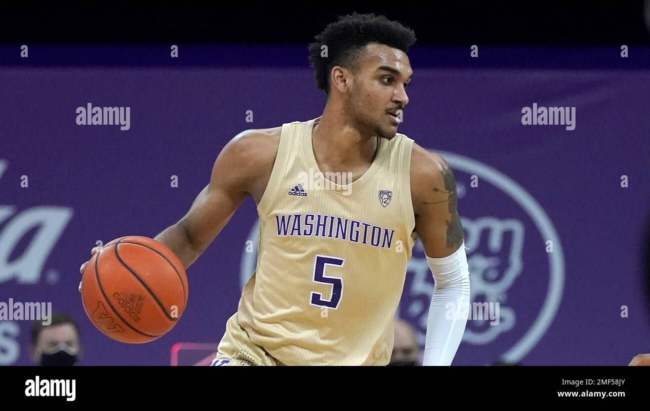Washington guard Jamal Bey in action against UCLA during an NCAA ...