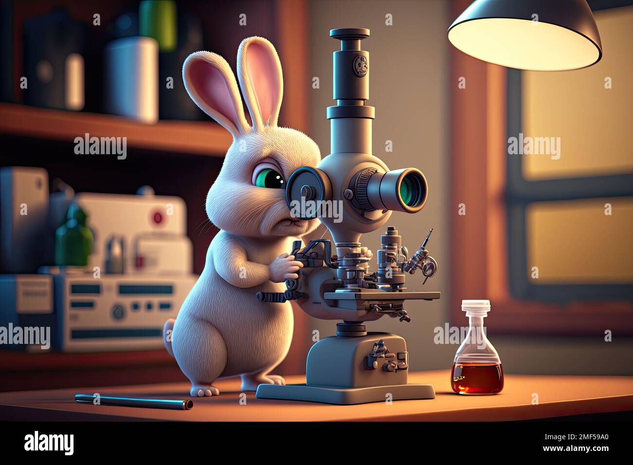 Illustration cute scientist cartoon character hi-res stock photography ...