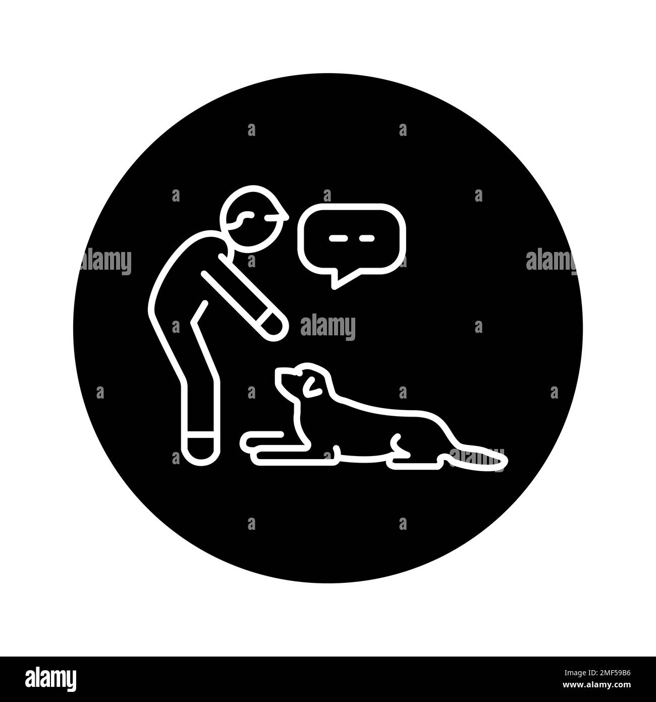 Dog lie down command Stock Vector Images - Alamy