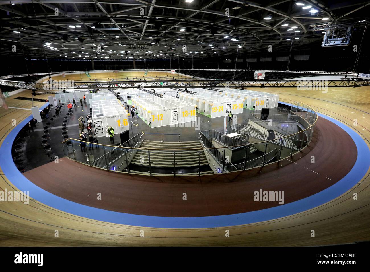 Interior view of a new coronavirus, COVID-19, vaccination center at the ...