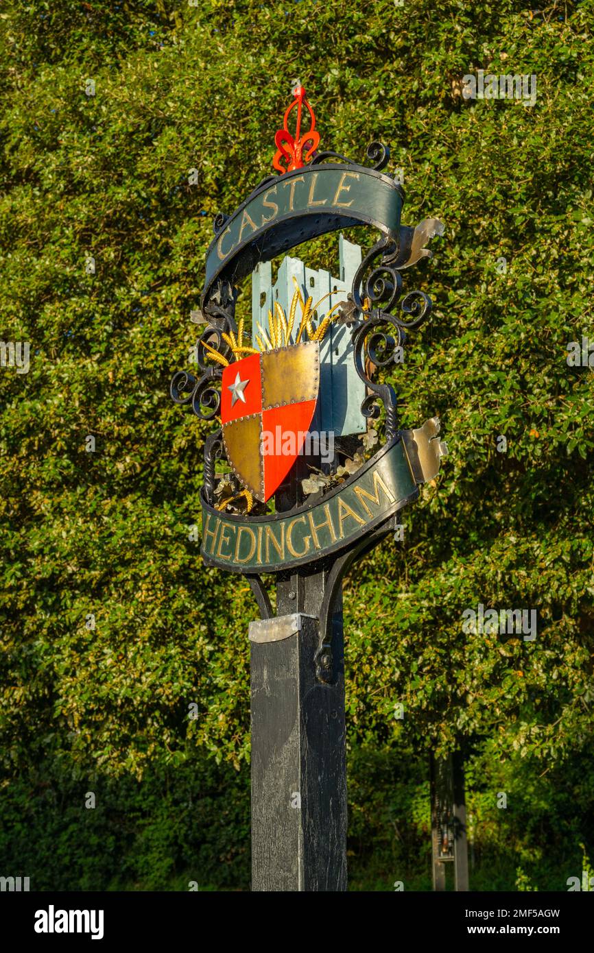 Village sign for Castle Headingham, Essex Stock Photo - Alamy